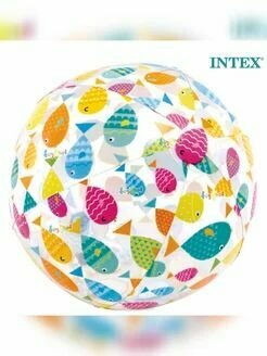 Надувной/пляжный мяч Intex 59040 51см. Новинка 2025. Рыбки 2.