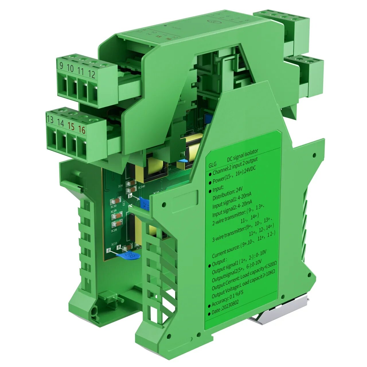 Изолятор сигнала Xuyang DC 4-20mA/0-10V, 1 вход 2 выхода