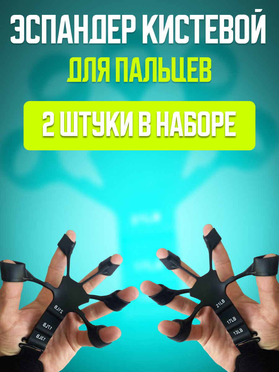 Эспандер кистевой, тренажер для рук и пальцев, регулируемый, резиновый