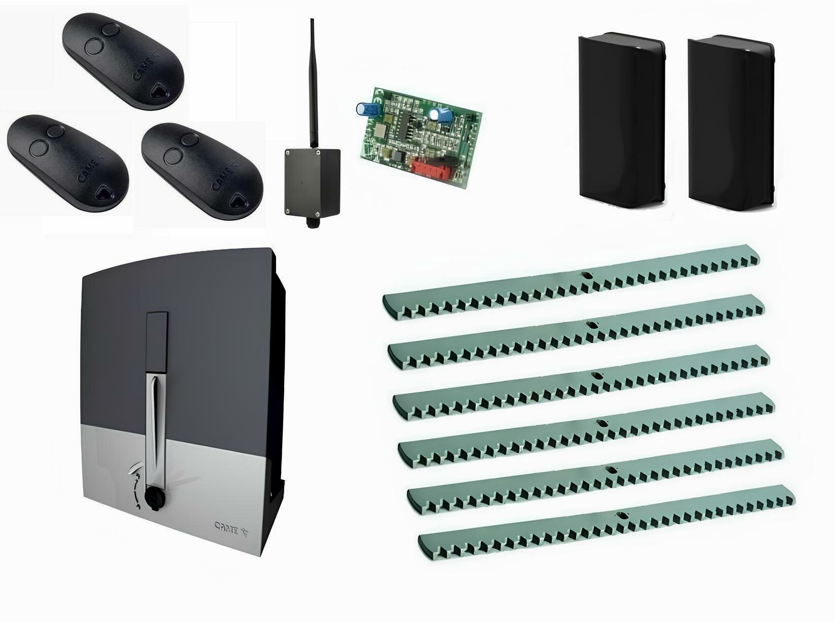 Автоматика для откатных ворот BXL04AGS KIT6-FA-BT-Т3, комплект: привод, радиоприемник, 3 пульта, фотоэлементы, 6 реек, Bluetooth-модуль