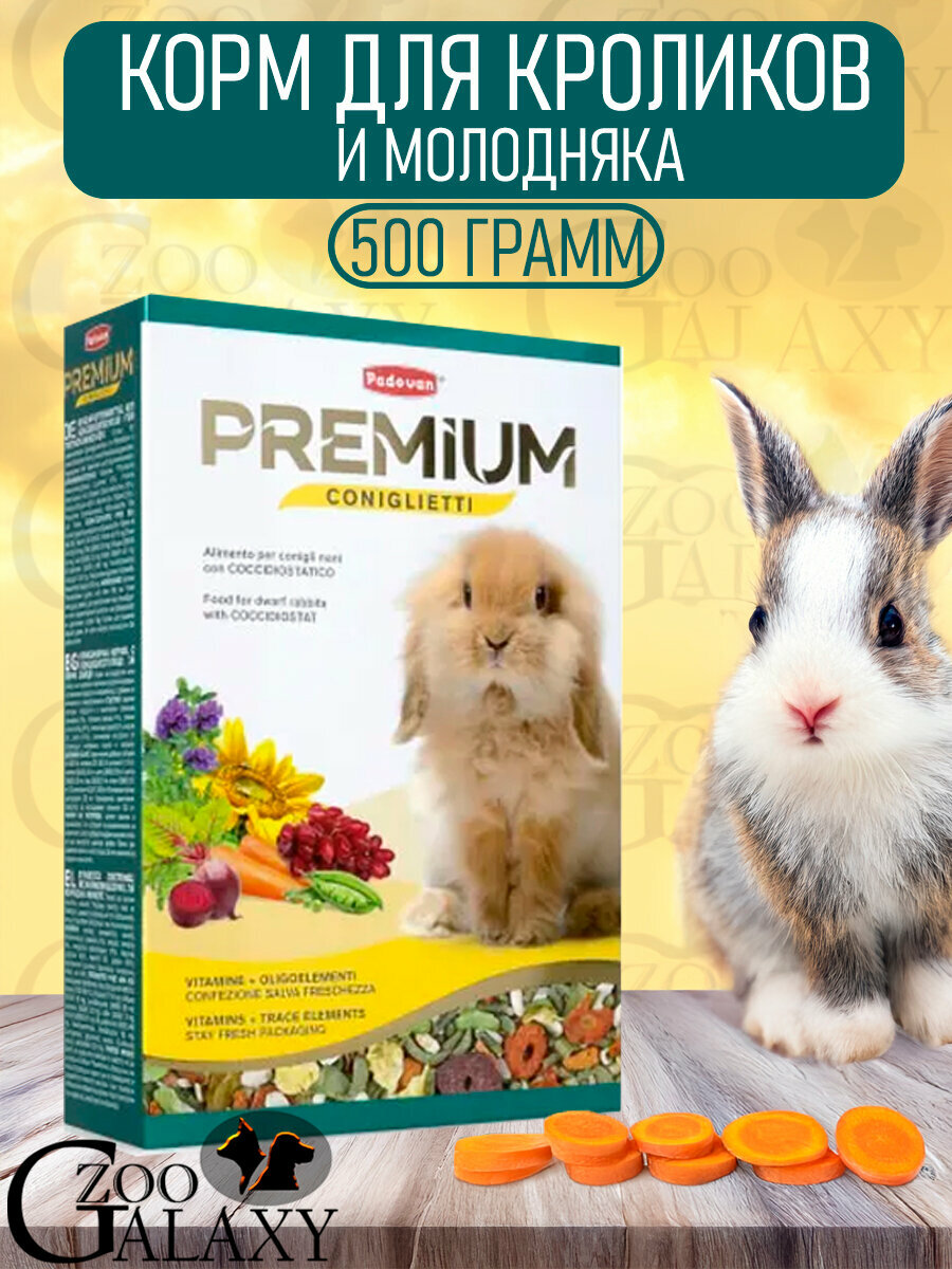 PADOVAN Premium корм для кроликов и молодняка, основной 500г