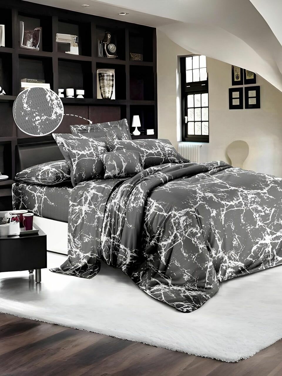 Пододеяльник Жатка 150х200 - "Угольная Паутинка"