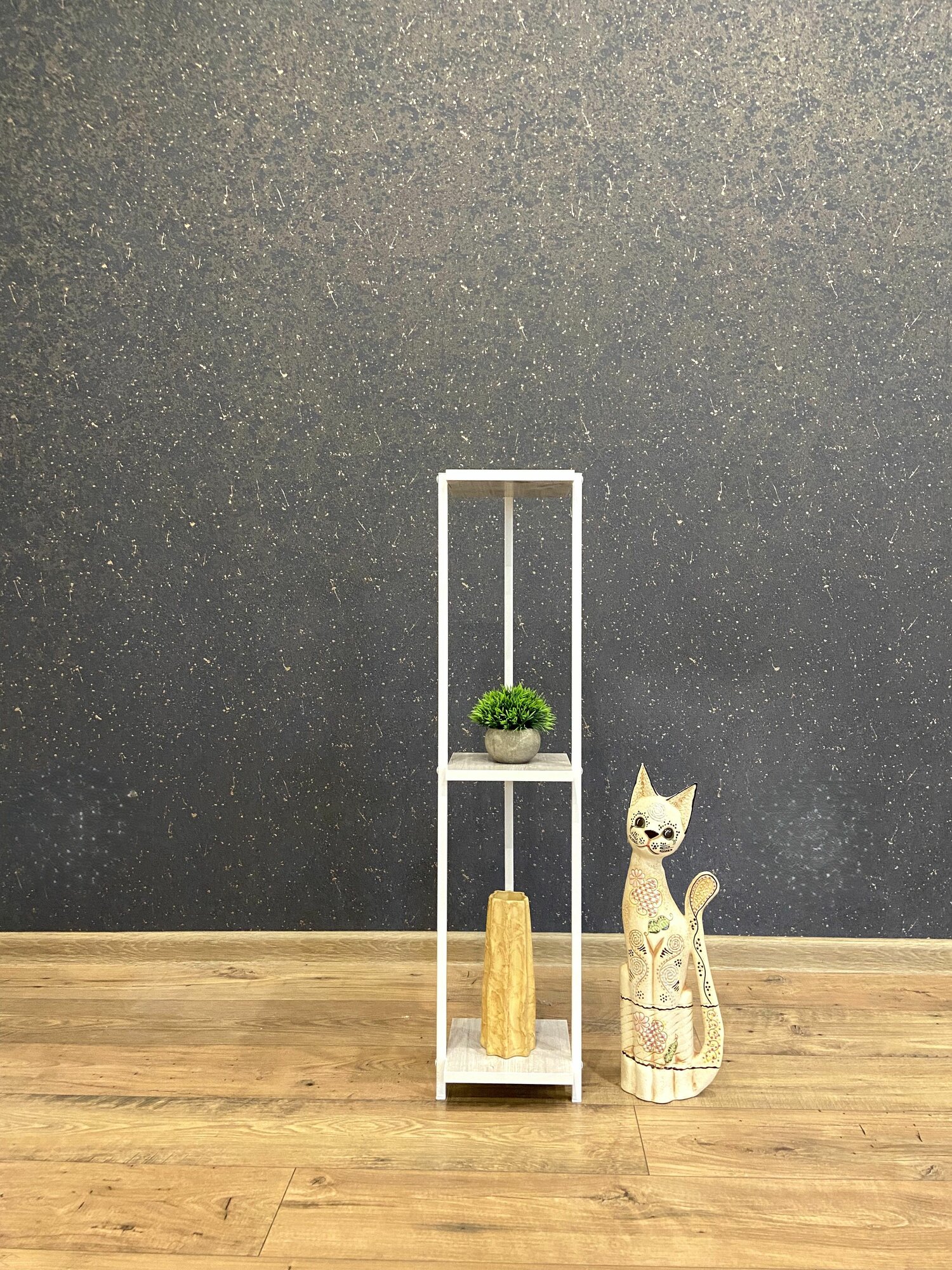 Стеллаж-этажерка 3 секции, полки 20 20 см из ЛДСП, металлический каркас, компактная, лёгкая, прочная