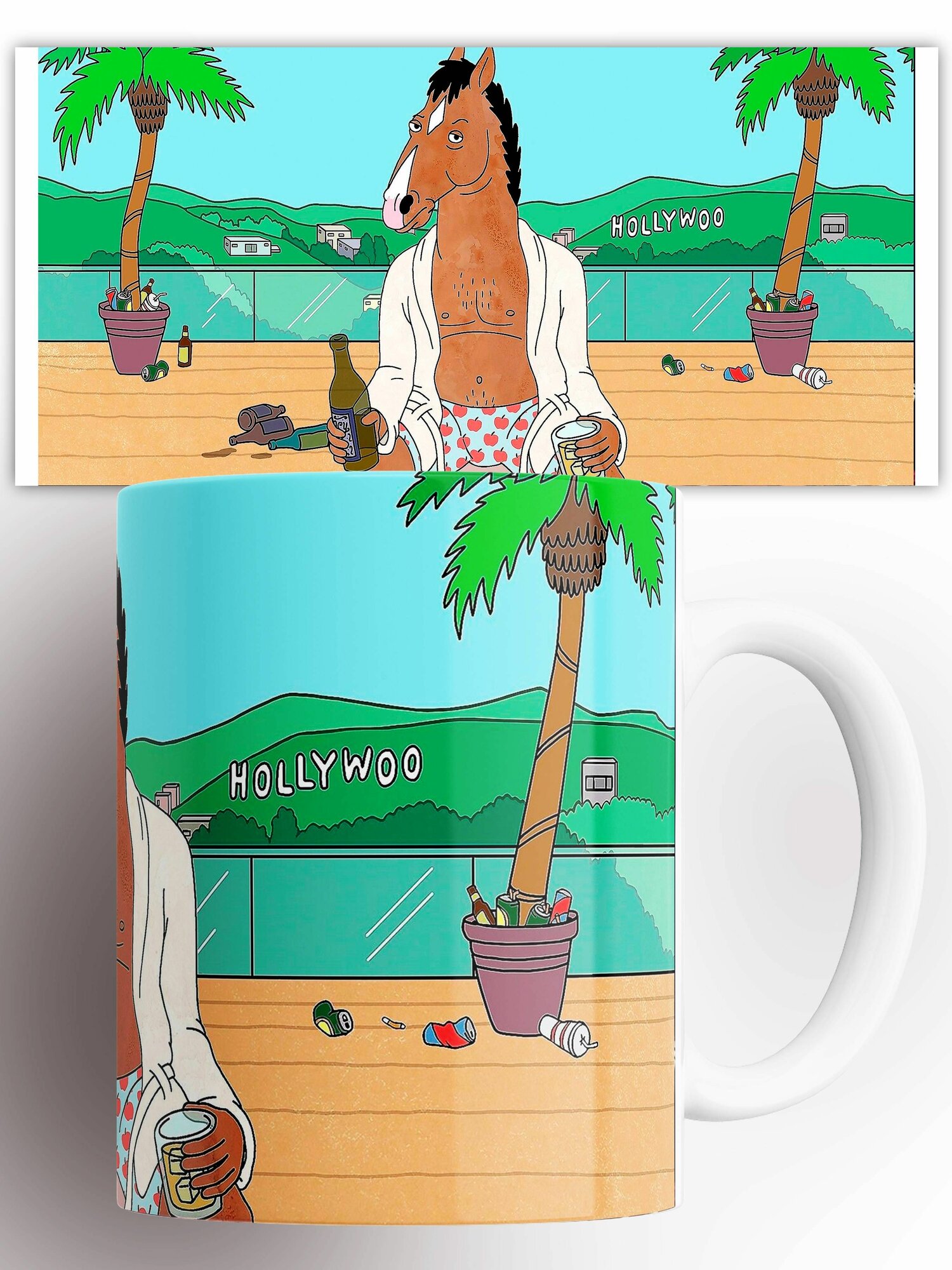Кружка с принтом Конь БоДжек 330 мл