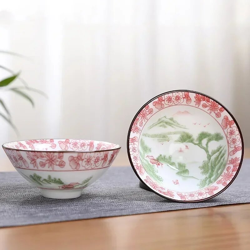 Синяя и белая керамическая чашка RI ONIY TEASET 70 мл