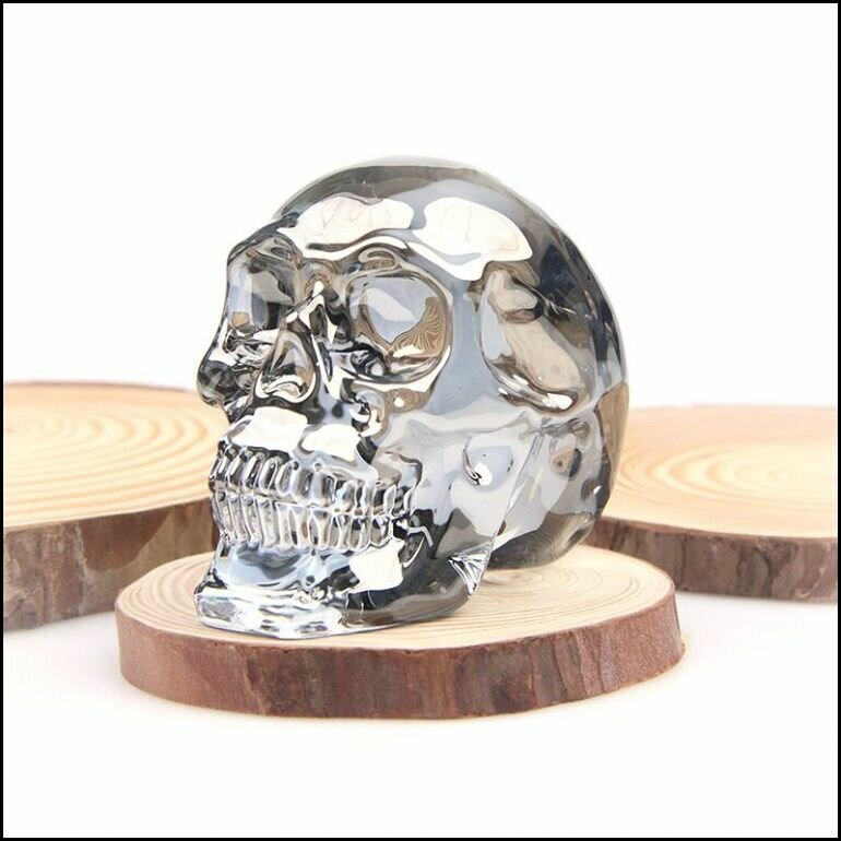 Хрустальный череп, декоративный, Прозрачные цвета 5.5*4.4