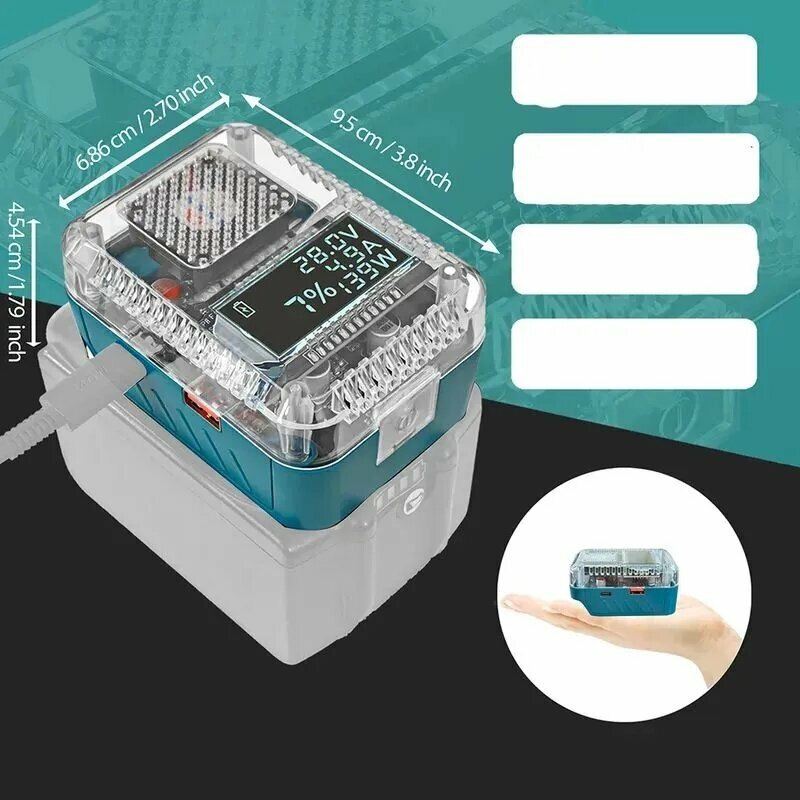 Адаптер для аккумулятора Makita (переходник) с USB Type-C, для зарядки Li-Ion батарей