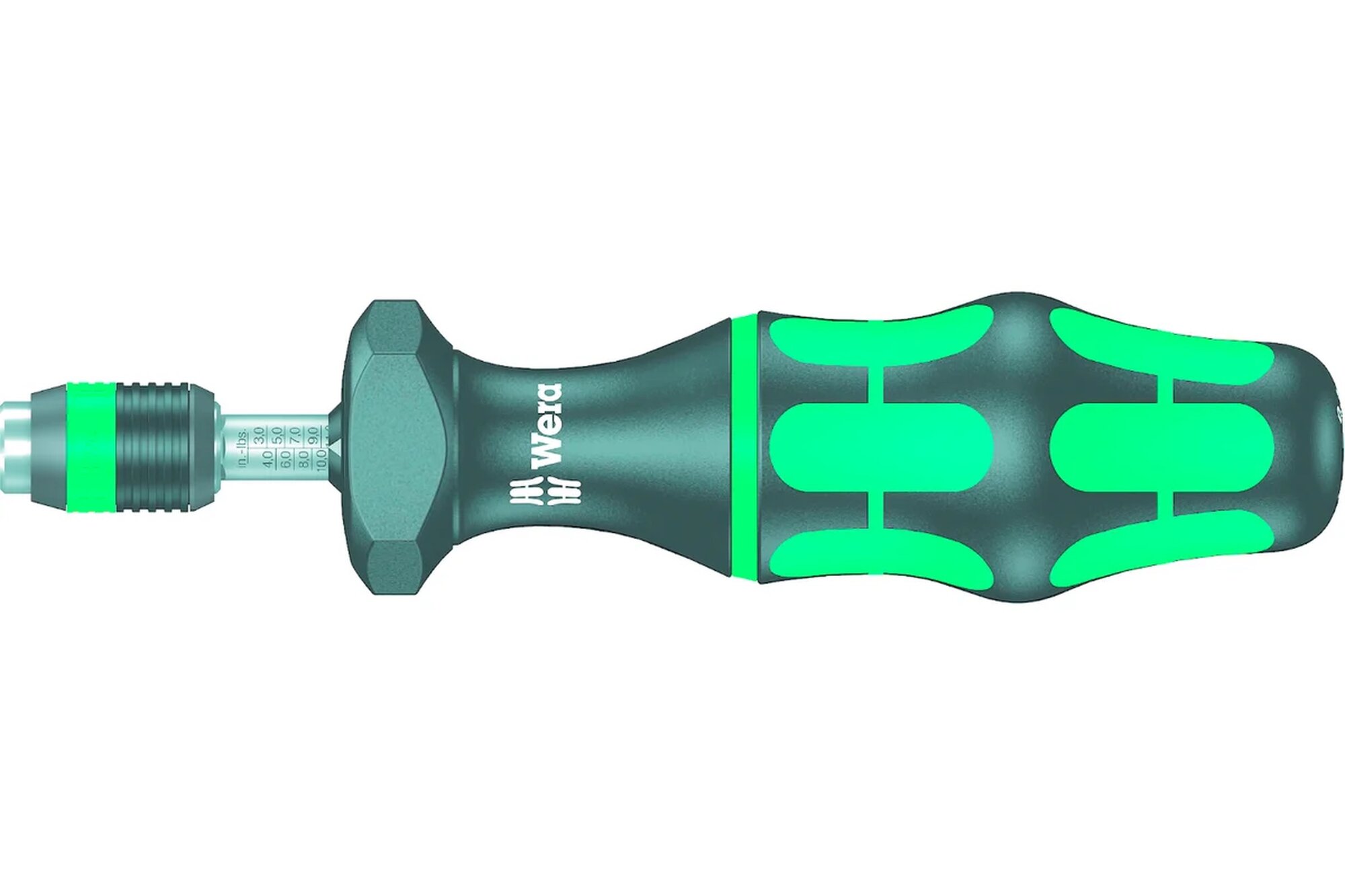 Отвёртка-битодержатель динамометрическая 2.5-11.5 in⋅lbf, патрон Rapidaptor, 1/4" D6.3/F6.3 7445 Kraftform WERA WE-074710