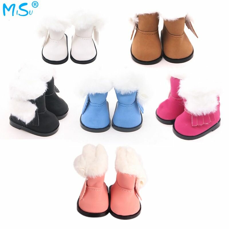 Кукольные снежные ботинки длиной 5,5 см. Ботинки с пушистой бахромой для кукол Нэнси, лиза