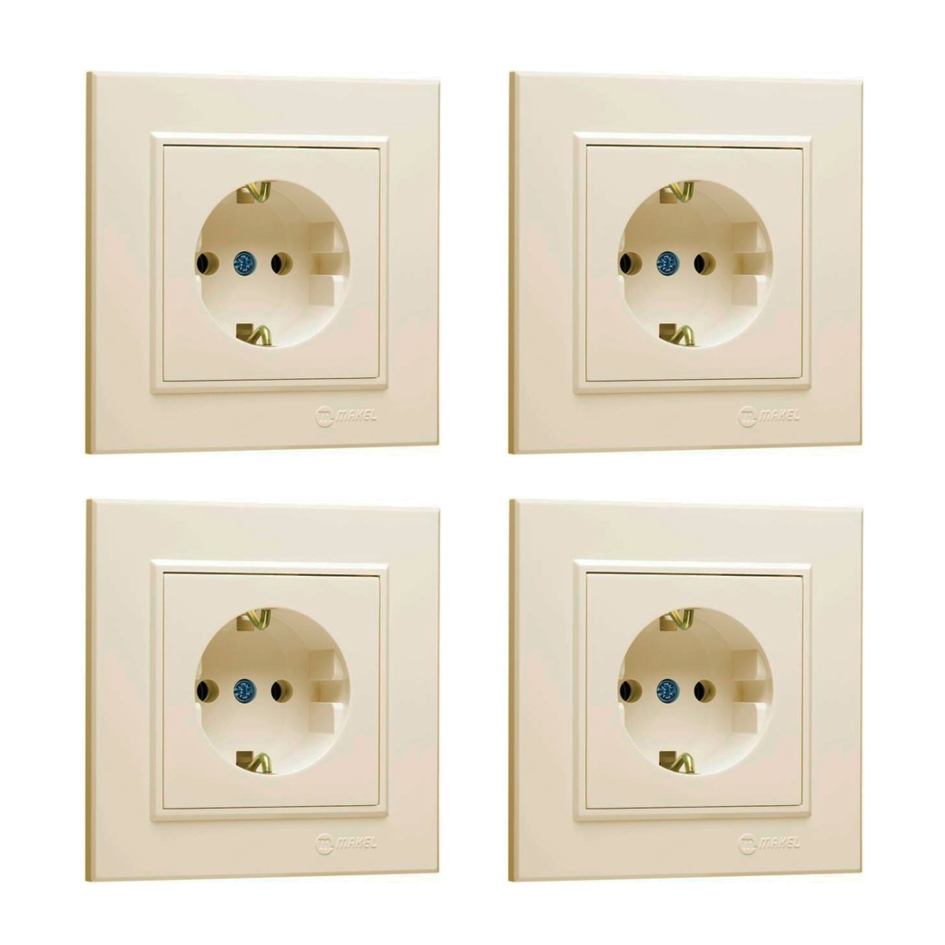 Розетка с/з кремовая Makel Karea 56010008 - 4шт.
