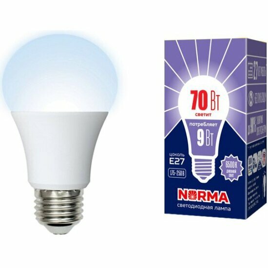 Светодиодная лампа Volpe LED-A60-9W/6500K/E27/FR/NR