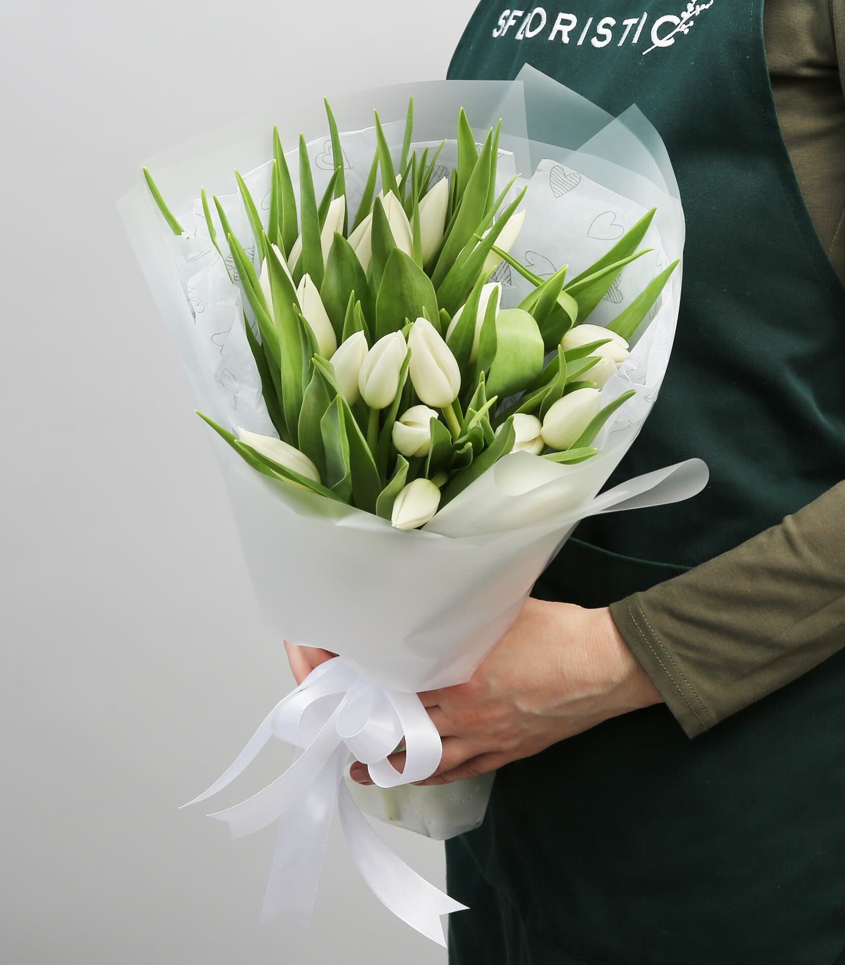 Букет из Тюльпанов «Снежная лагуна»