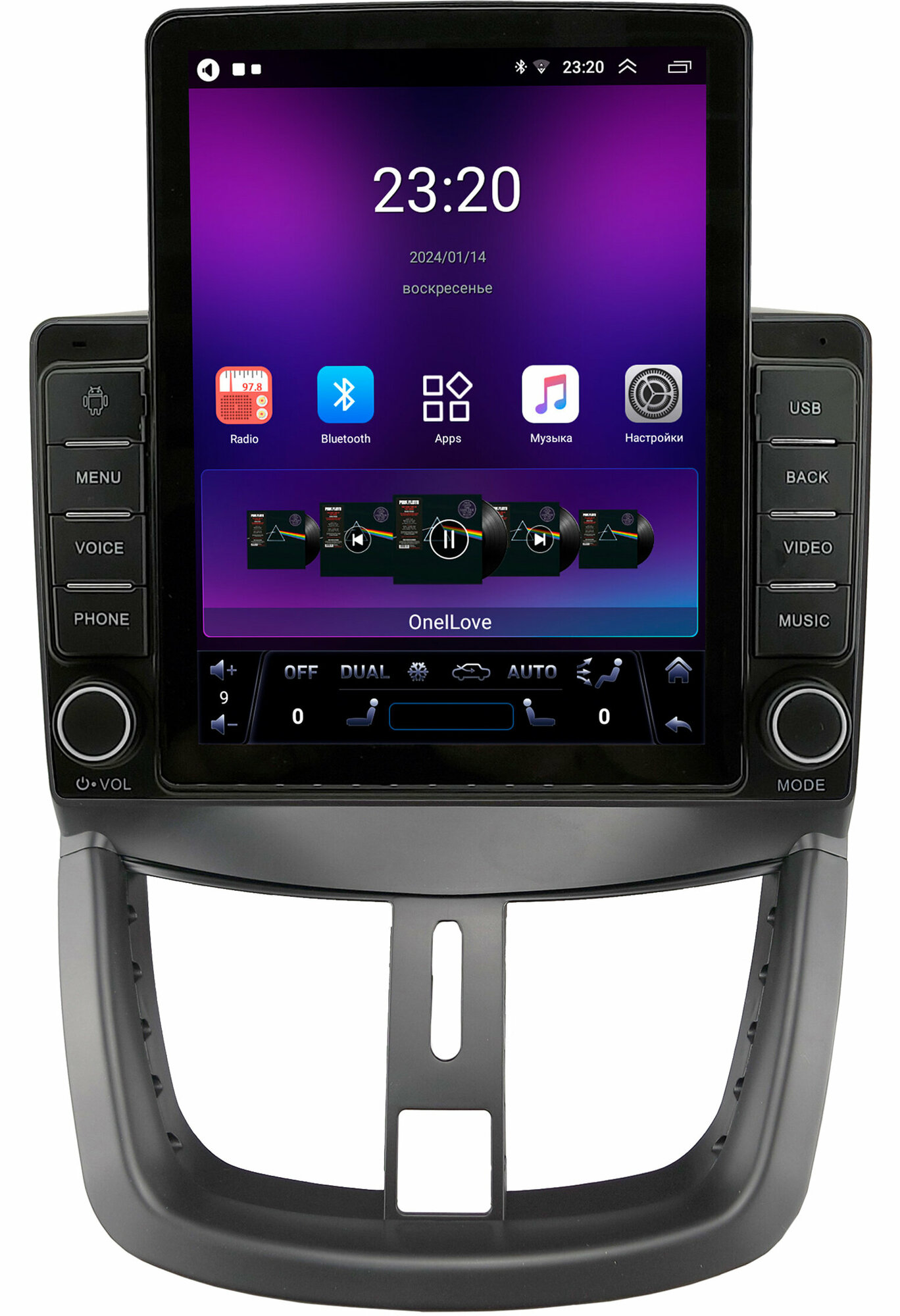 Штатная магнитола Canbox GTR095-9203 Peugeot 207 2006-2015, 207i (Iran Khodro) 2016-2024 Android 10 (QLed, 4/64, DSP, CarPlay)