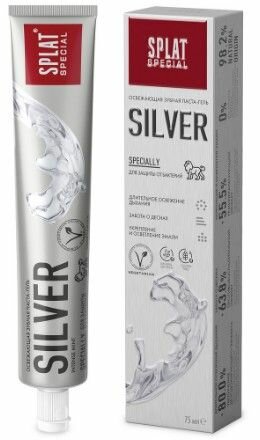 Набор из 3 штук Зубная паста Splat Special Silver Серебро 75мл
