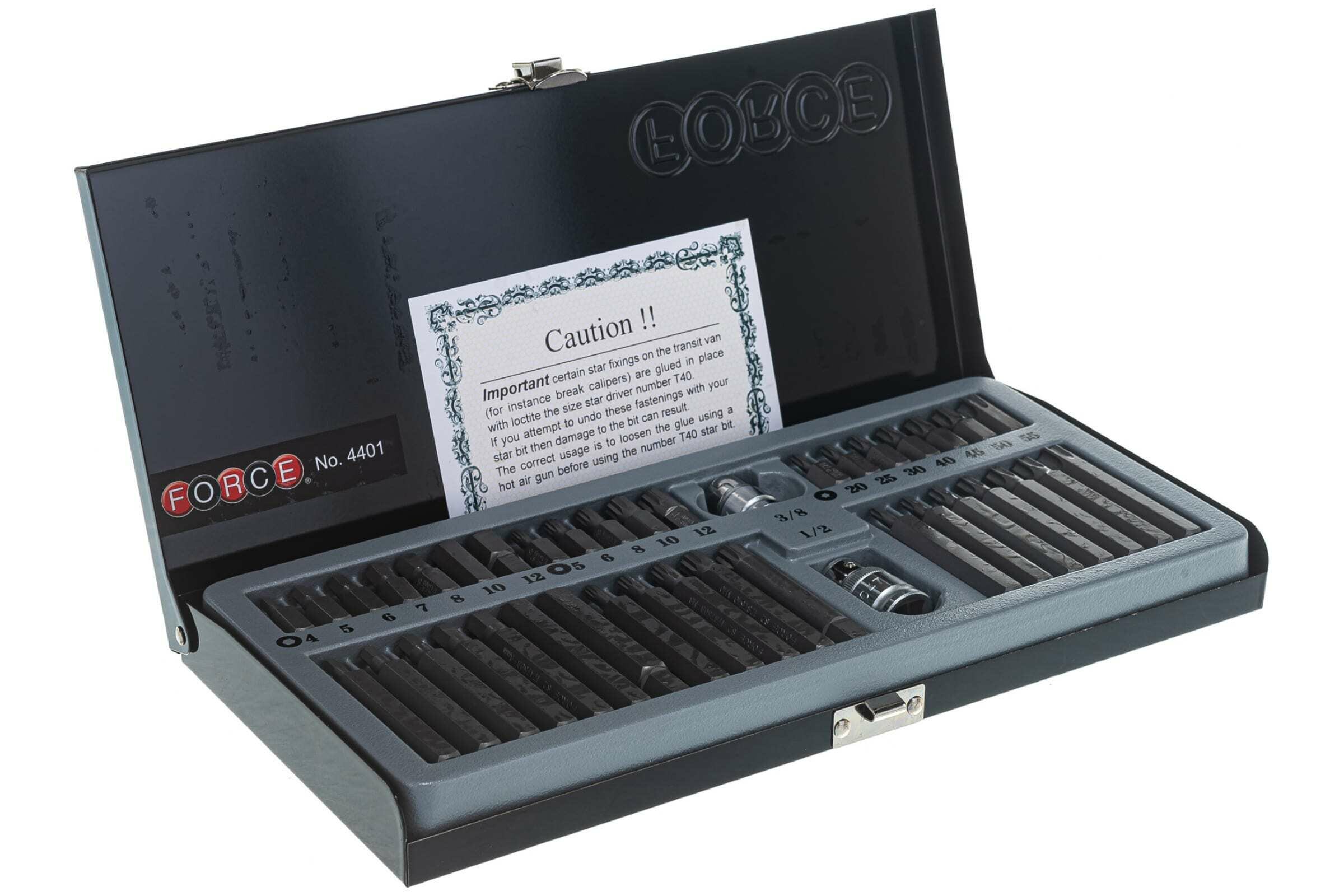 Набор бит-шестигранных FORCE 4401 1/2" 3/8" 12лучевых 40 предметов