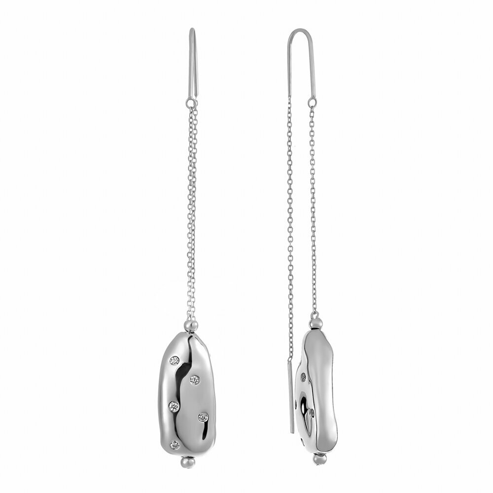 Серьги, серебро, 925 проба, фианит