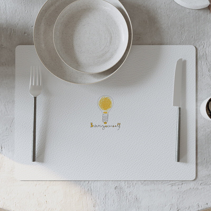 Простой ход Китовой кожи коврик в стиле ins ПВХ водонепроницаемый маслостойкий Настольный коврик Простой Белый