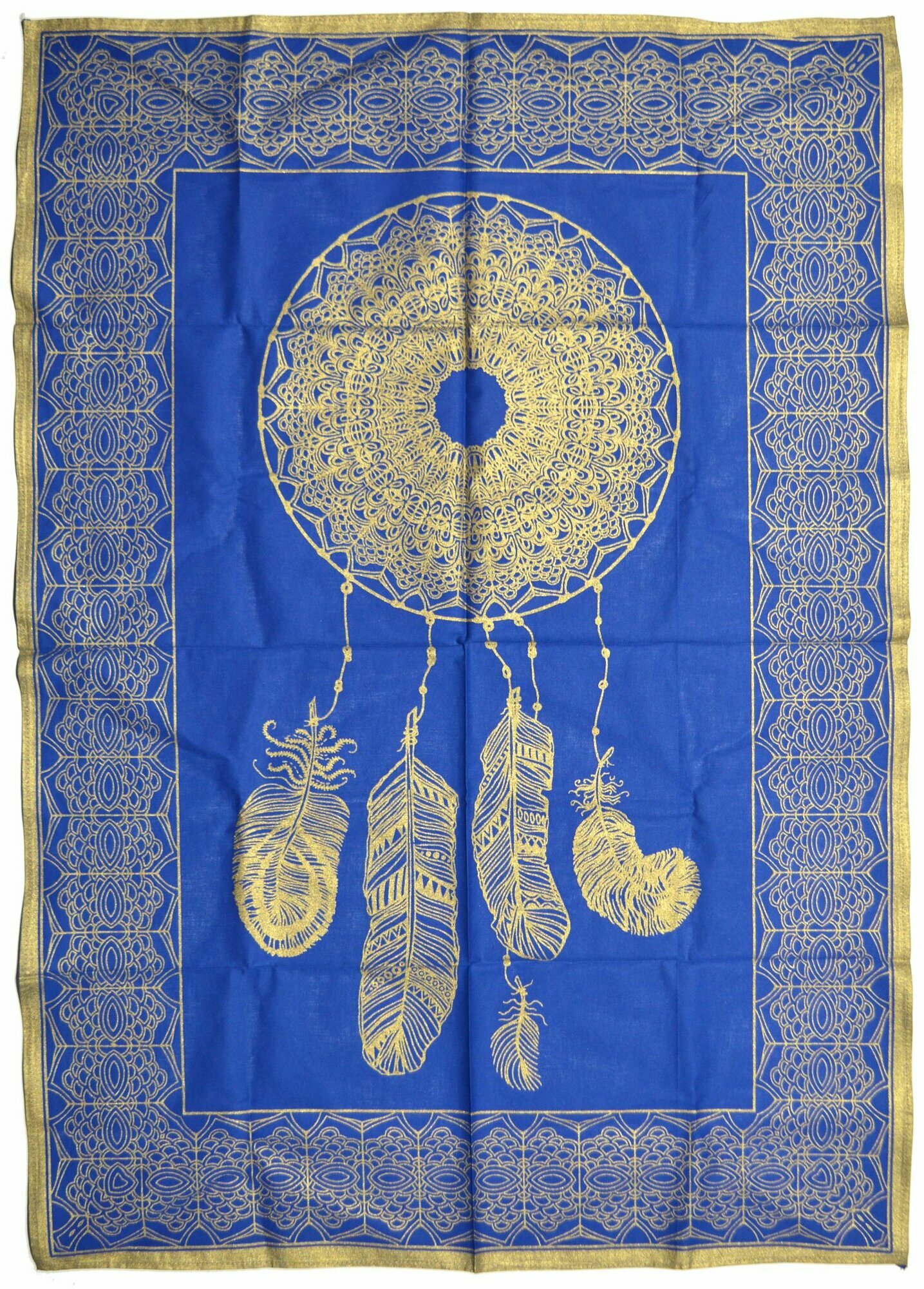 Панно "Ловец снов" (сине-золотое, 73 х 108 см)