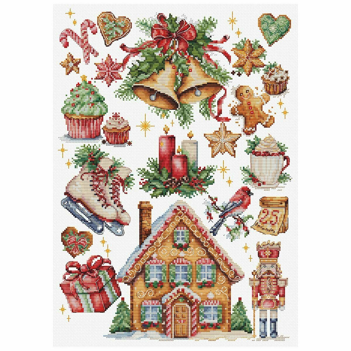 Набор для вышивания крестиком 'Новогодний сэмплер', 25*35 см, Luca-S