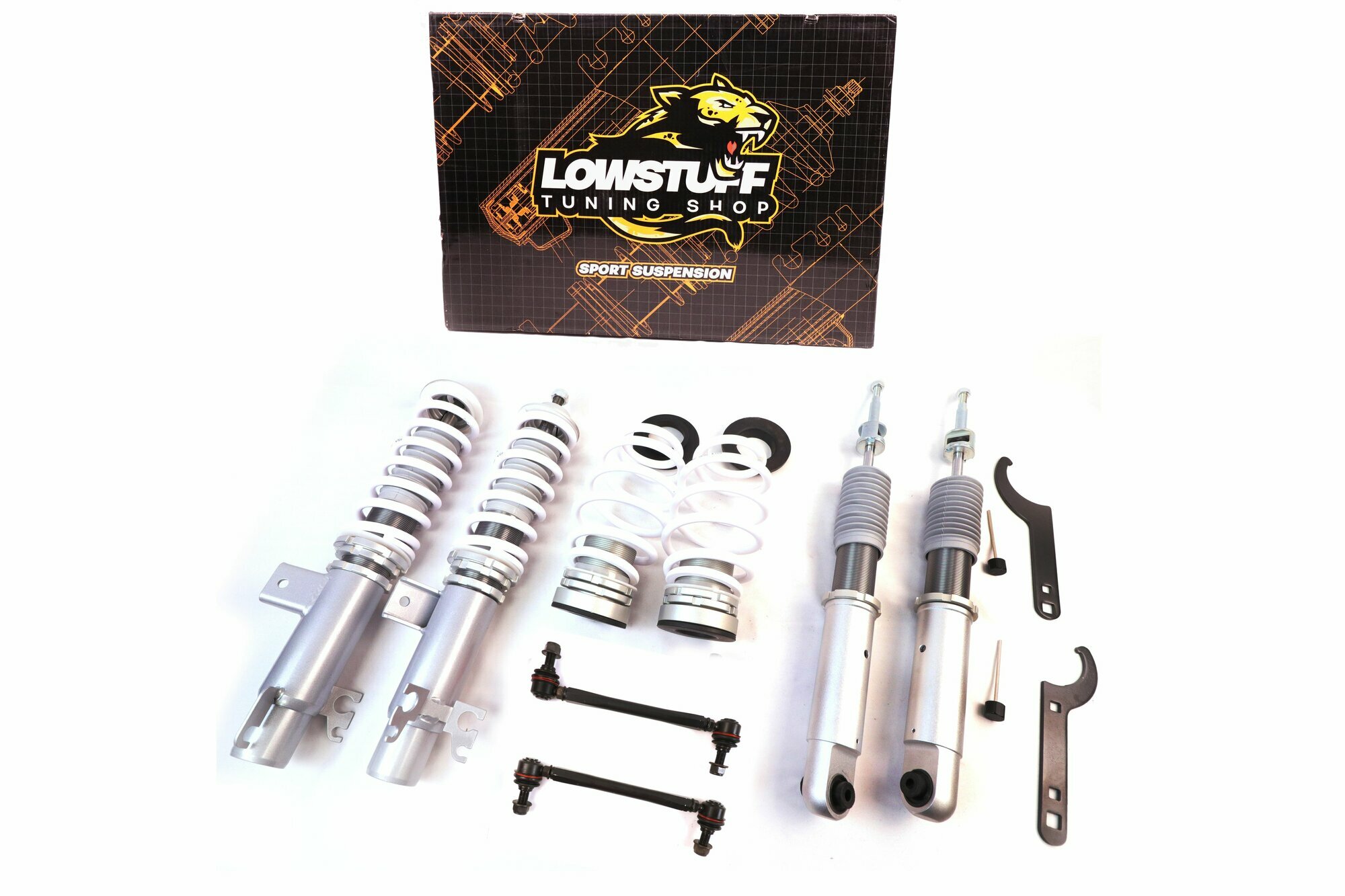 Audi A1 8X, Skoda Fabia Rapid, VW Polo, Polo Sedan, Polo LIftback винтовая подвеска LOWSTUFF EVO-4 фултап койловеры с регулировкой высоты и жесткости LSCSVW114