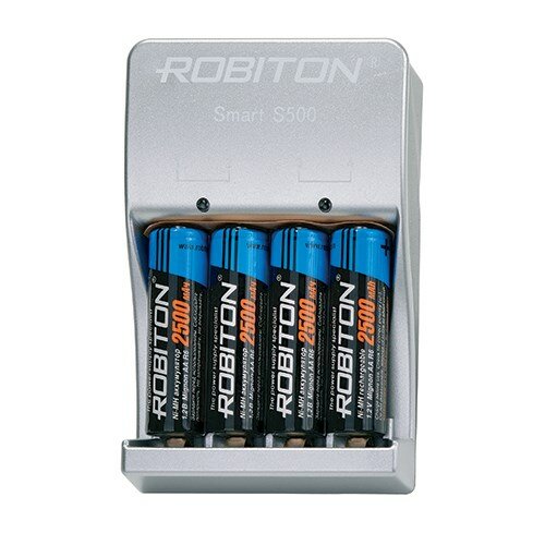 Зарядное устройство Robiton SMART S500-4 + 4аккум. AA2500(Ni-MH), контроль заряда