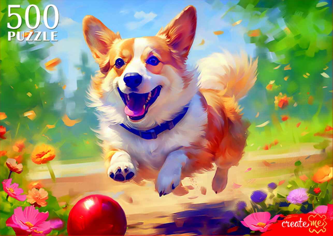 Пазл для взрослых Рыжий Кот 500 деталей: Игривый корги