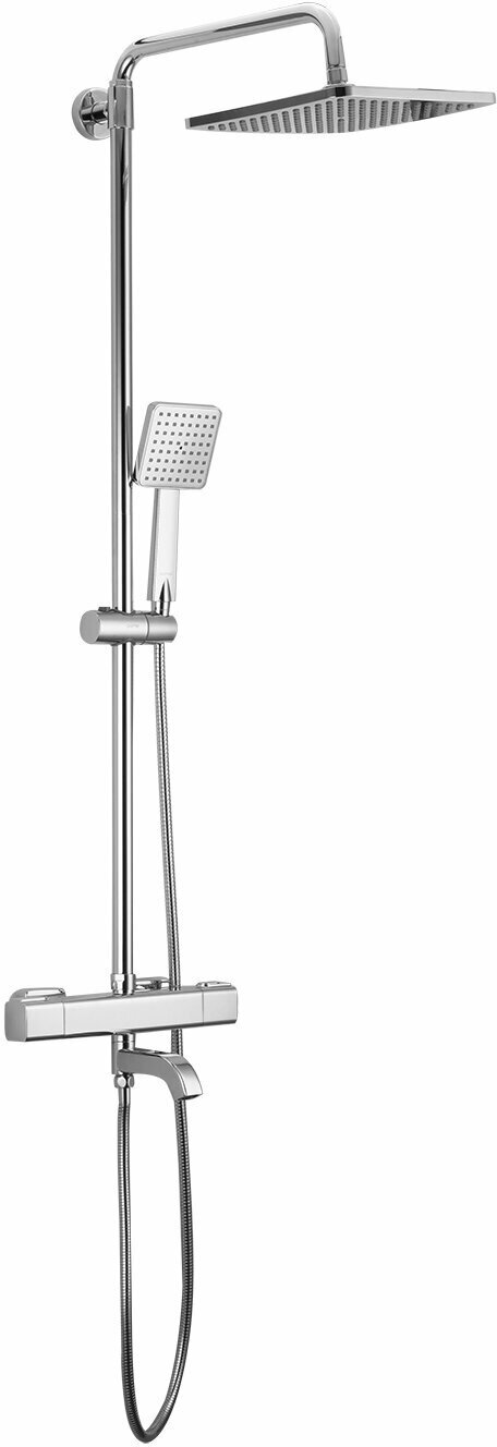 Душевая система GAPPO G2491, с термостатом, верхний тропический душ 250*250 хром