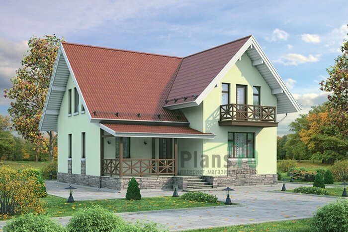 Проект дома Plans-54-70 (123 кв. м, газобетон)