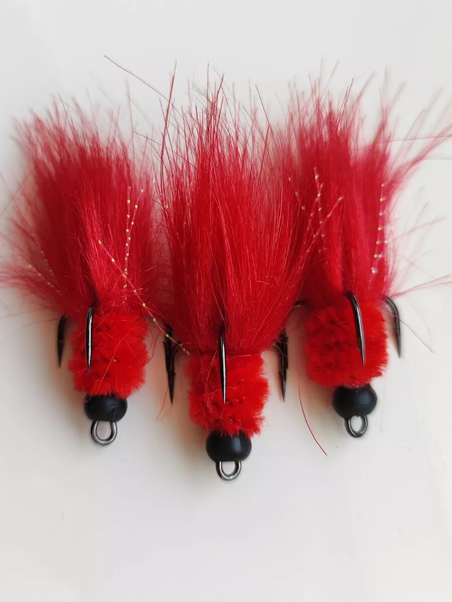 Стример-мушка лососевая - 3 шт.