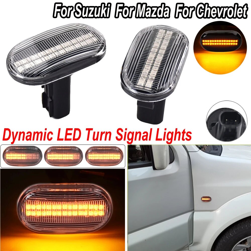 2 шт. Динамические указатели поворота для Suzuki/Mazda/Chevrolet, Dynamic Crystal