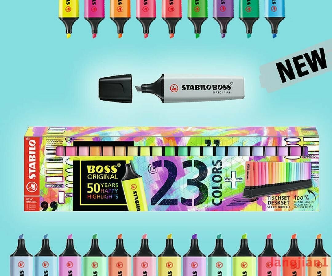 Набор текстовыделителей Stabilo Boss Original Pastel (толщина линии 2-5 мм, 23 цвета: 9 флуоресцентных + 14 пастельных)