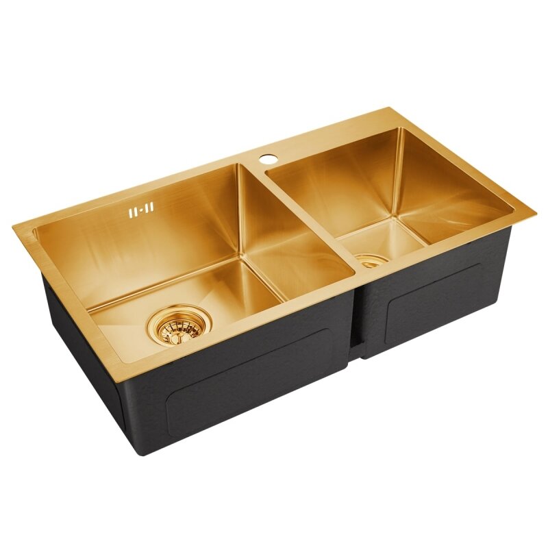 Кухонная мойка (78х43) EMAR EMB-210 PVD Nano Golden