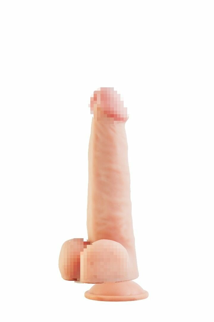 Фаллоимитатор LoveToy неоскин на присоске в ламинате, телесный, 21 см