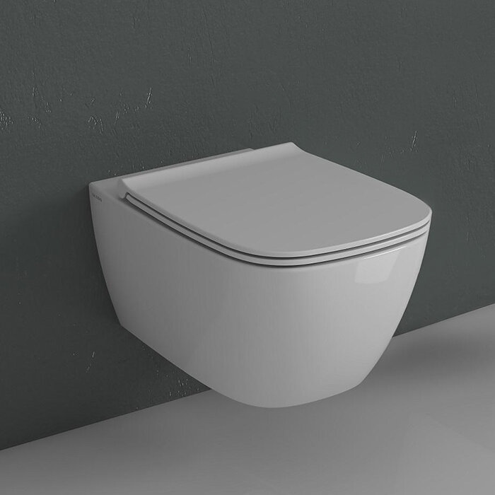 Унитаз Globo Genesis GNS02BI подвесной, безободковый, без сидения, 55x36 см, белый