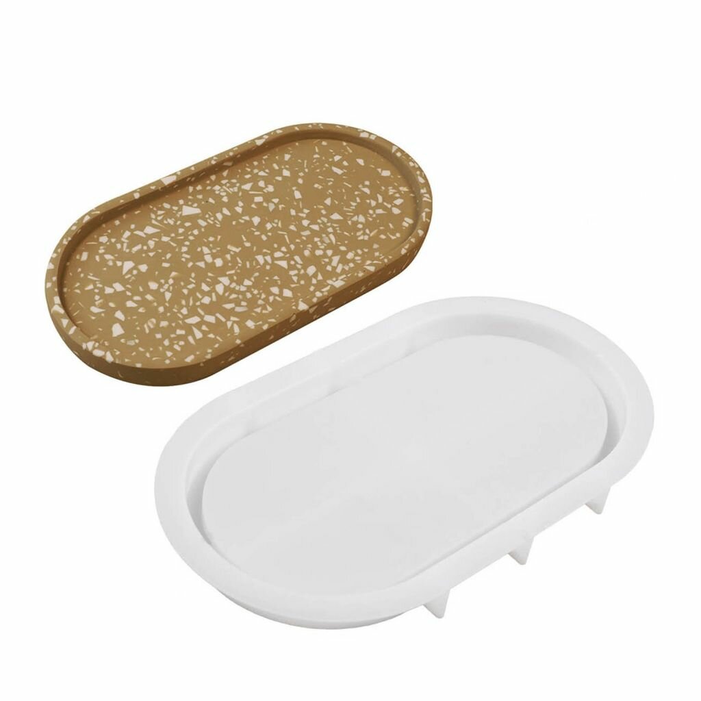 Эллиптический Дисковый лоток для хранения Пресс-форм DIY Crystal из эпоксидной смолы, гипса и цемента