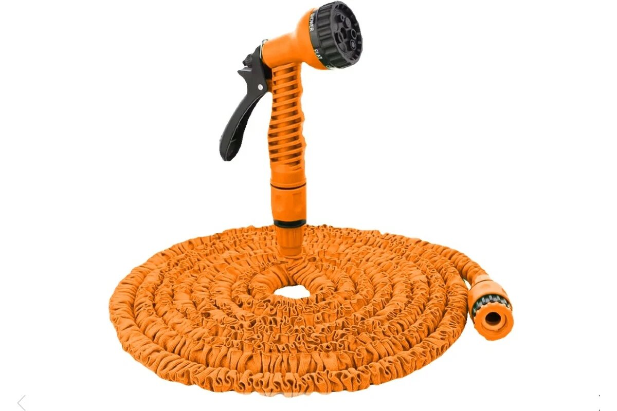 Набор для полива с растягивающимся шлангом Вихрь 15 м - комплект для садового полива