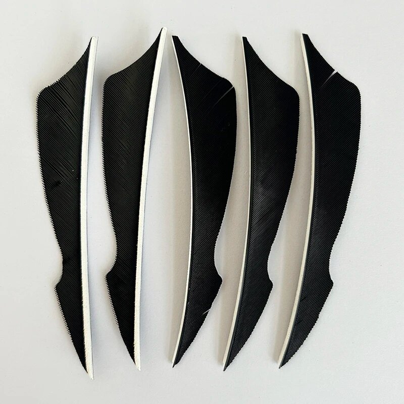 50 шт. 4-дюймовых оперений для стрел из натурального пера индейки, форма «шип», Черный, Black