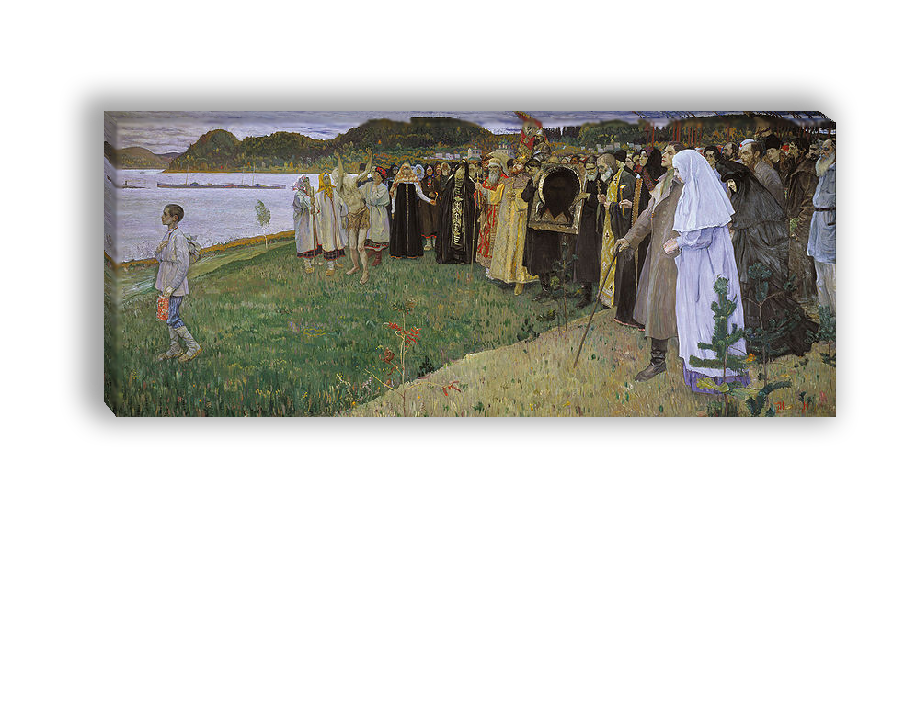 "На Руси. Душа народа", Нестеров Михаил Васильевич, картина (репродукция) (60х25 см / на подрамнике)