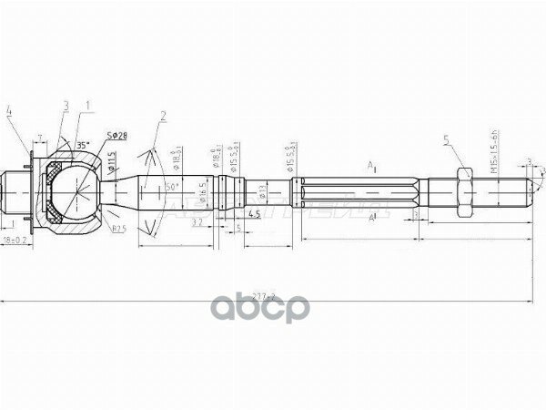 Тяга рулевая TOYOTA HILUX/SURF/4RUNNER/LAND CRUISER PRADO/LEXUS GX470 02- Sat арт. ST-45503-39265