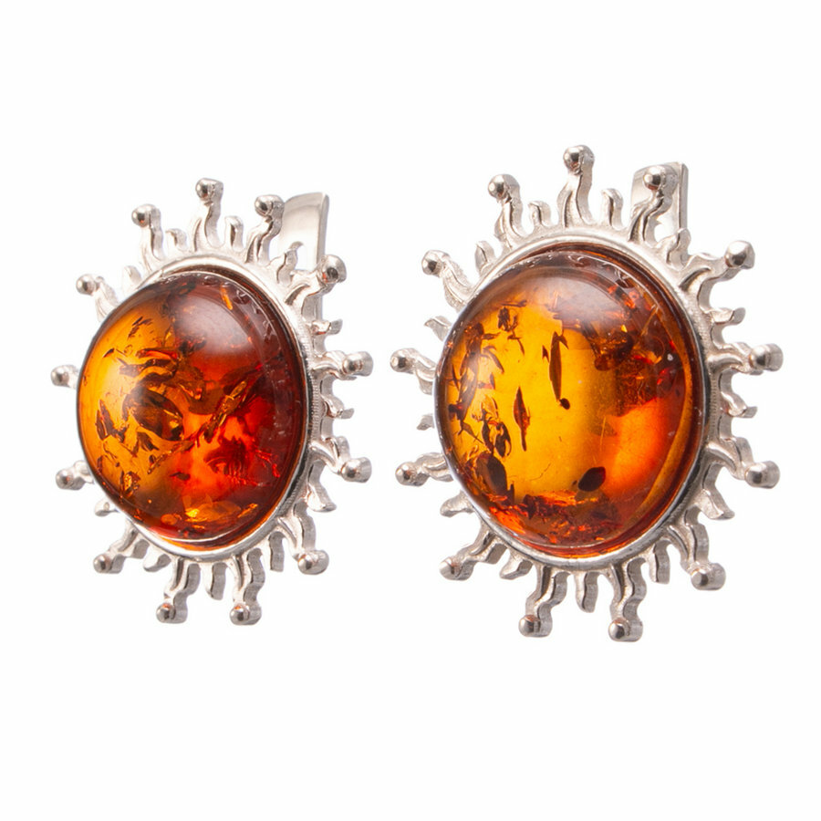 Серьги Amberprofi, серебро, 925 проба, янтарь