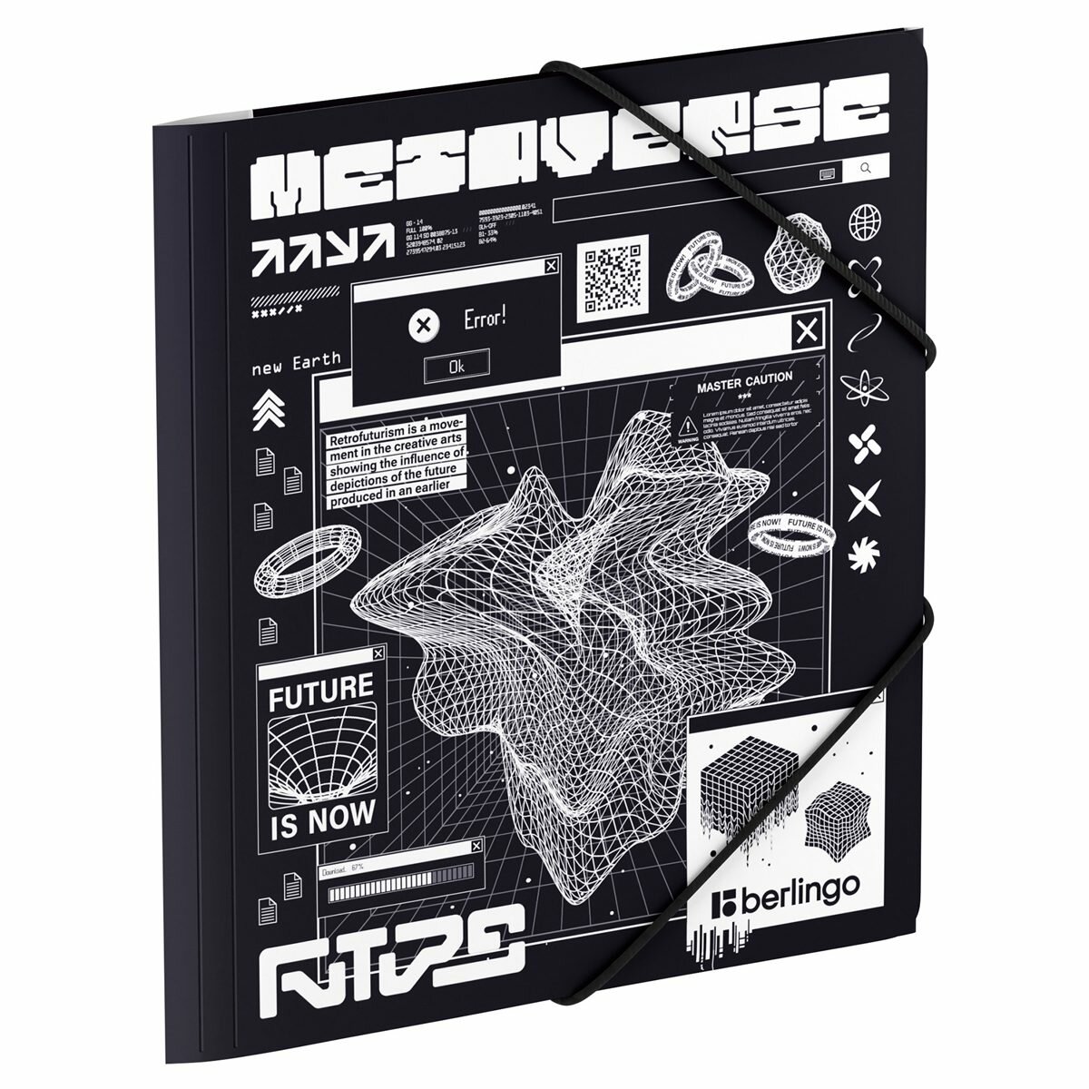 Папка для тетрадей на резинке А5+ Berlingo "Future Tech", 600мкм, с рисунком (FB5_A5S21)