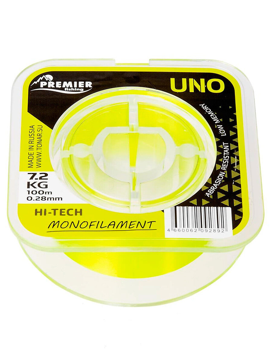 Леска для рыбалки Premier Fishing UNO F.Yellow Nylon 0,28mm/100m (PR-U-Y-028-100)