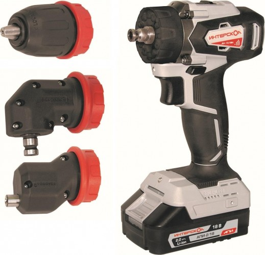 Дрель-шуруповерт ИНТЕРСКОЛ ДА-13/18ВК Комби + 3 насадки 575.2.2.78