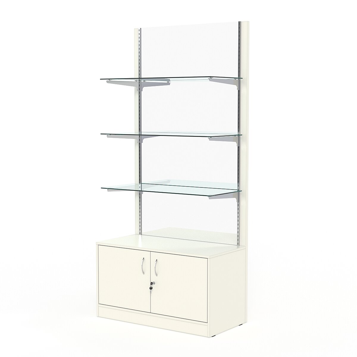 Стеллаж "астерия" №15, задняя стенка Зеркало, Белый. Производитель товара - компания Westcom.