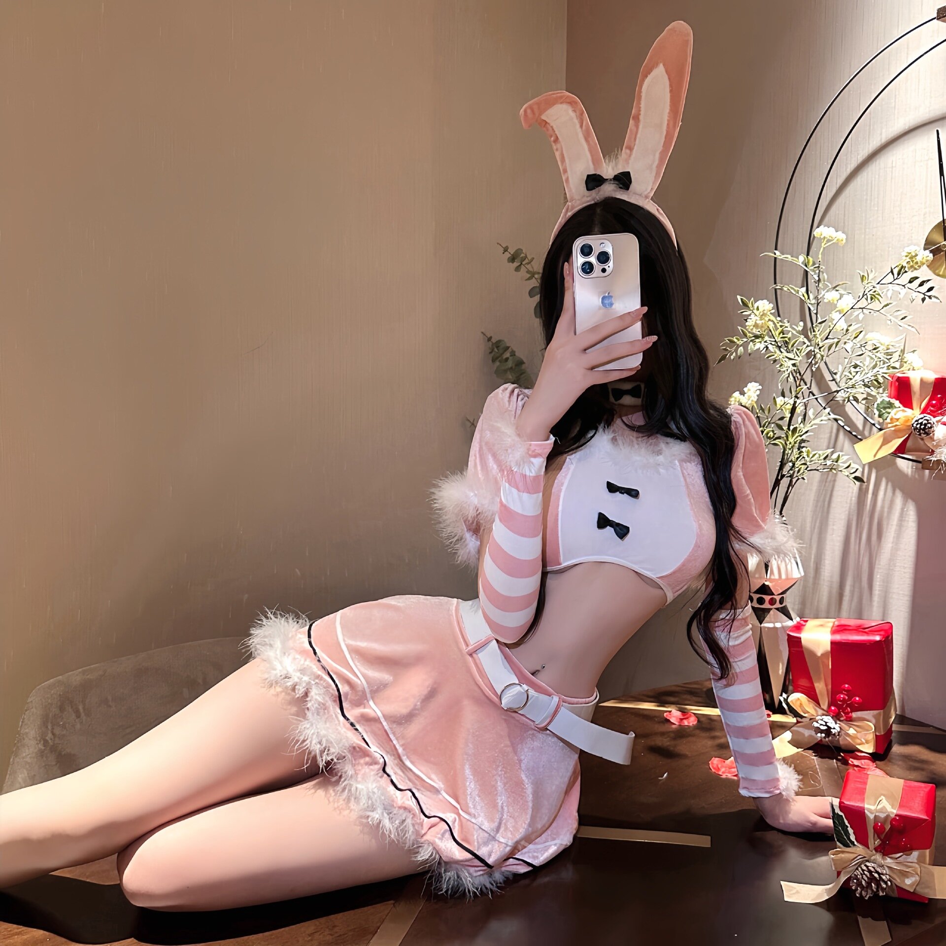 Костюм "Злой Кролик", для девочки, розовый, размер 8191