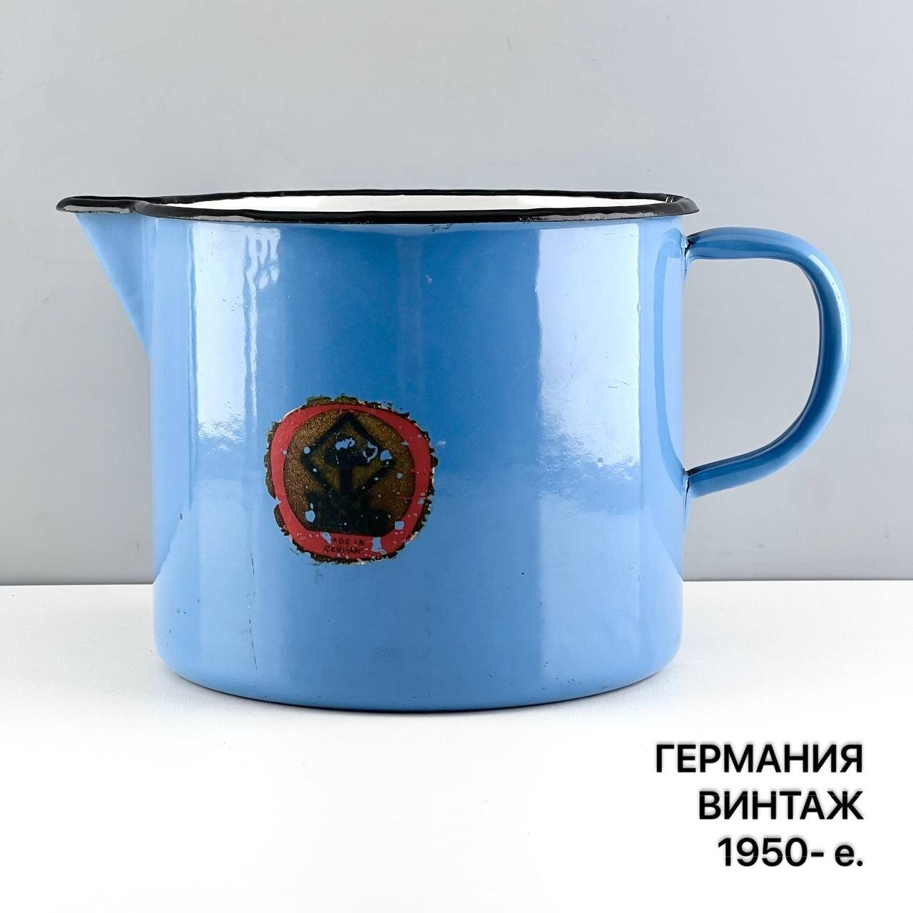 Винтажная эмалированная кастрюля. Thale. Германия, 1950-е.