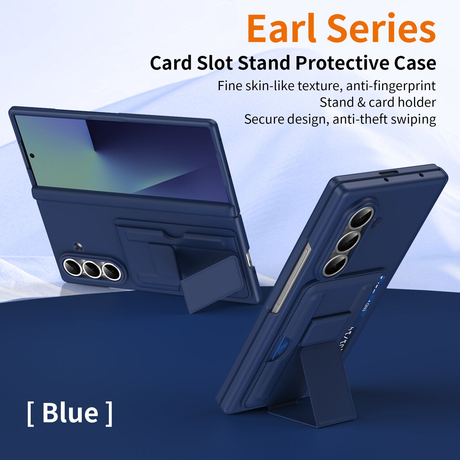 Чехол Для Samsung Galaxy Z Fold6/Samsung Z Fold6/Самсунг Галакси З Фолд6, soft touch, чехол-кардиомонитор, поликарбонат (PC), защита камеры, ударопрочный, встроенная подставка, усиленные углы, Samsung,