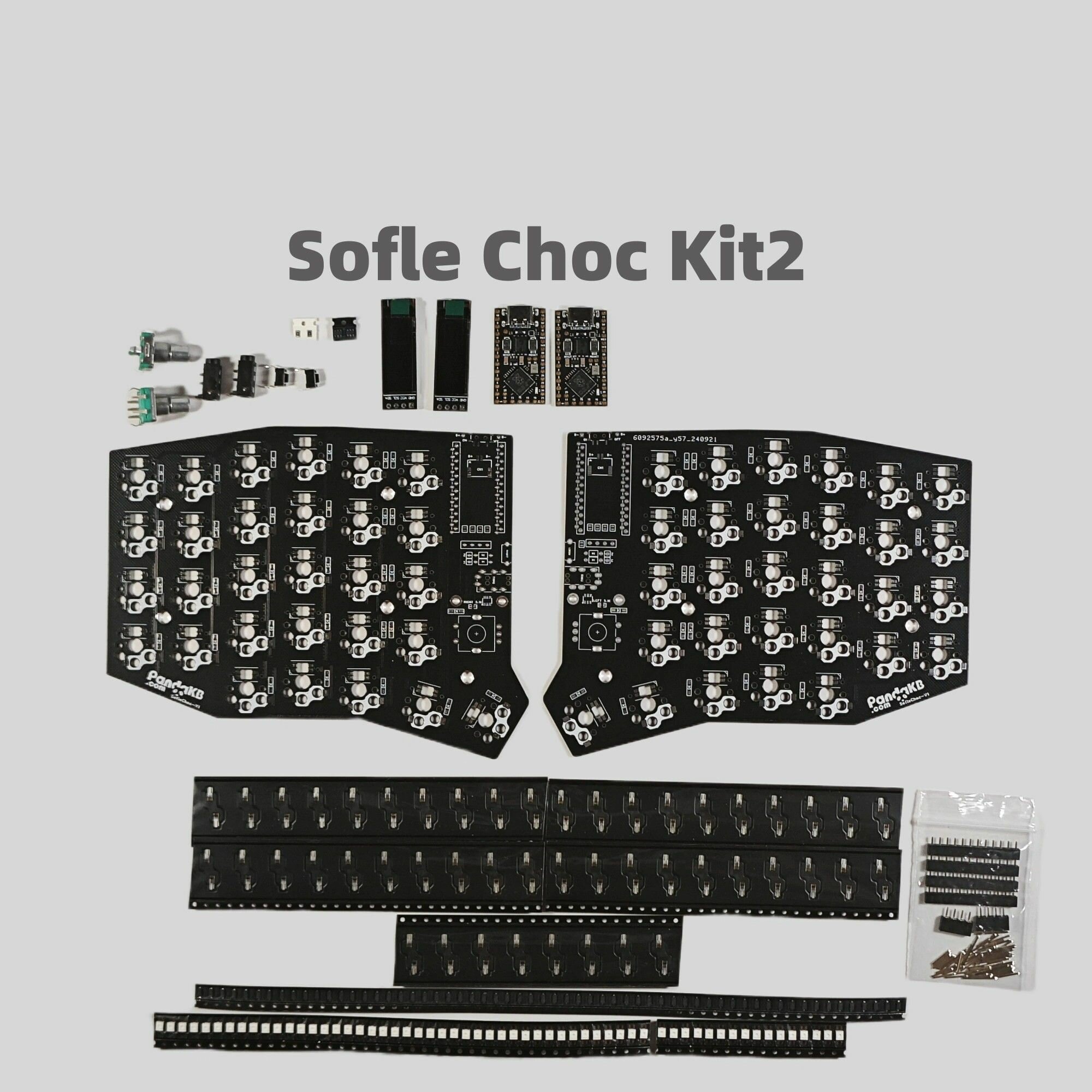 Разделенная клавиатура sofle choc pcb kit поддерживает низкопрофильные переключатели Kailh