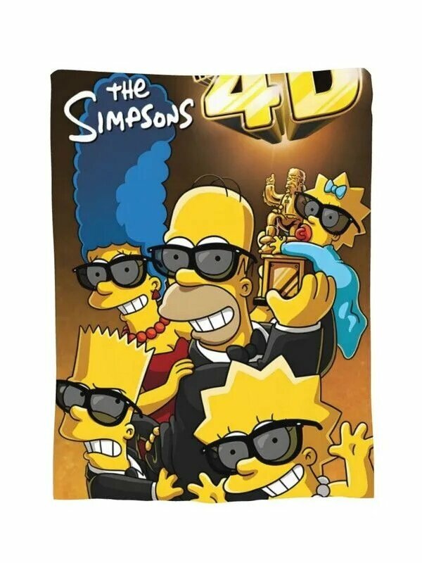 MXEB Плед Simpsons Пледы Симпсоны , Фланель, 125 см х 100 см