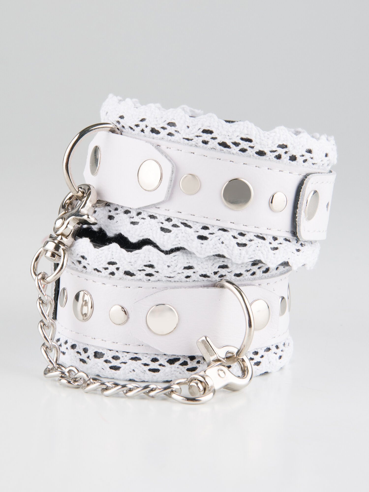 Наручники Fire Horse bdsm, белая натуральная кожа, кольцо и металлическая сцепка, оковы эротик, 012-020